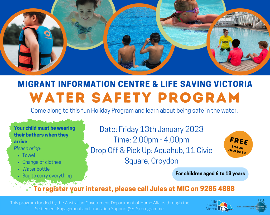 School Holiday Program: Water Safety | Migrant Information Centre