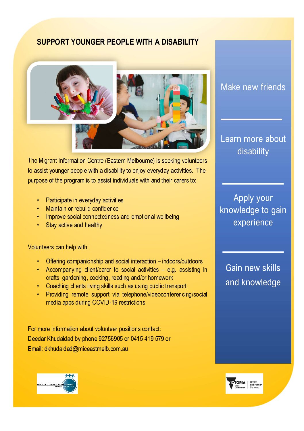MIC Volunteer Coordination Flyer | Migrant Information Centre